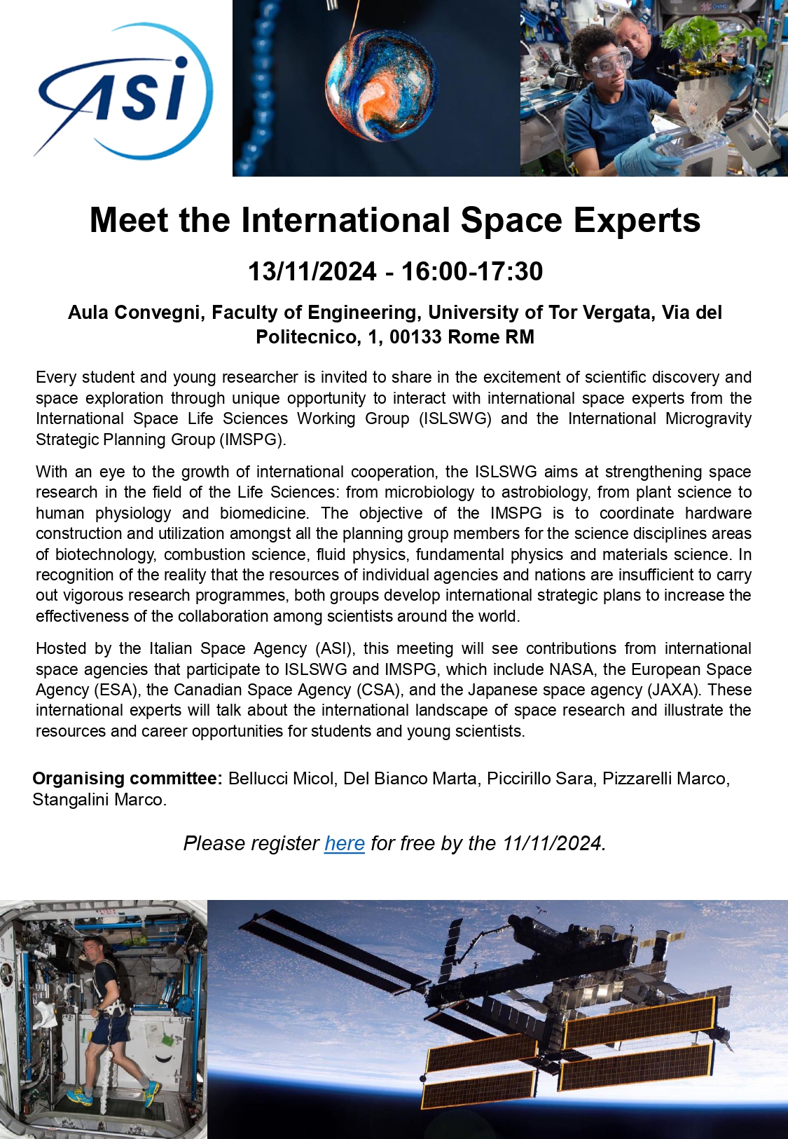 Meet the International Space Experts - 13 novembre 2024